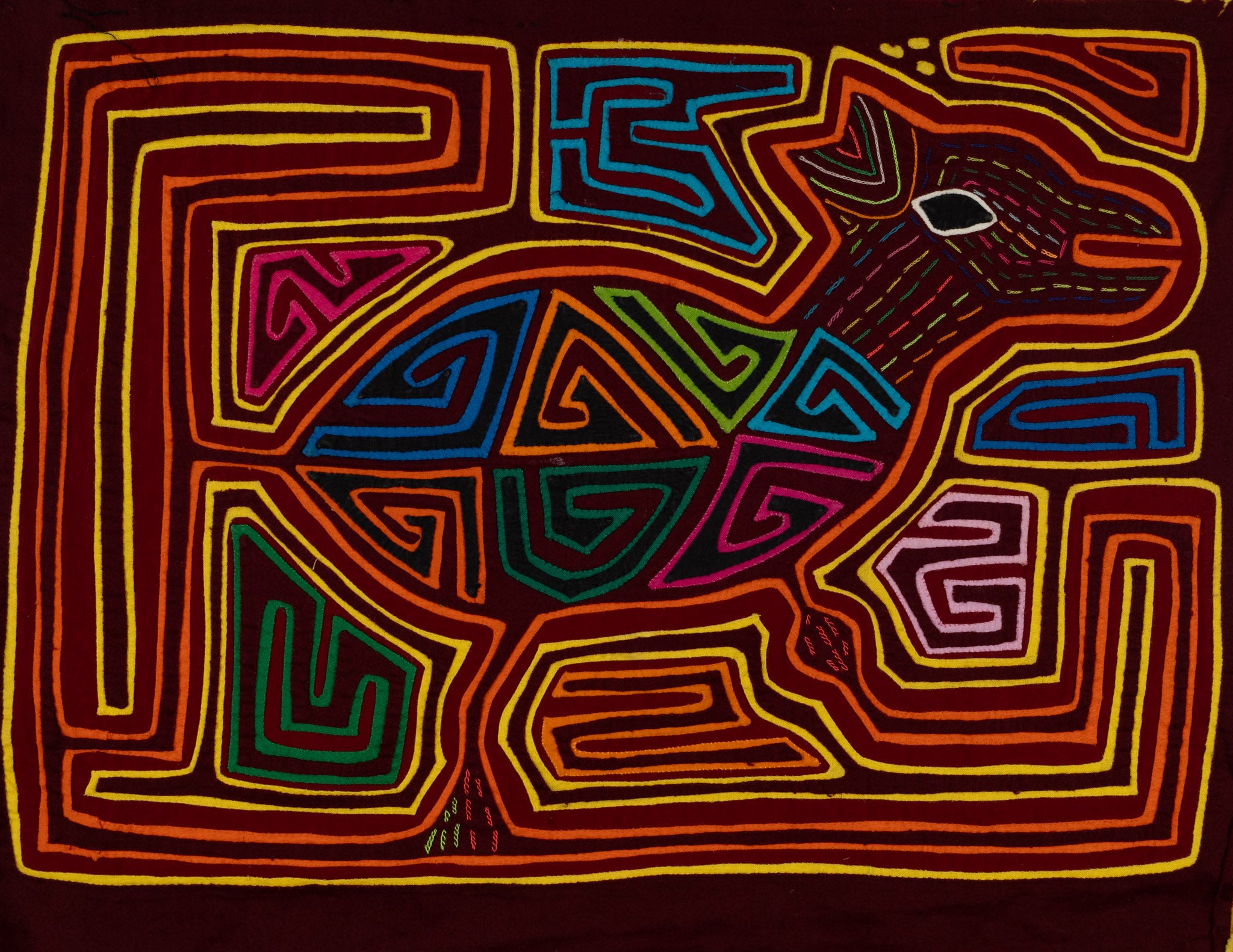 Traditional Multi-Color Deer In The Jungle Mola – TraderBrock