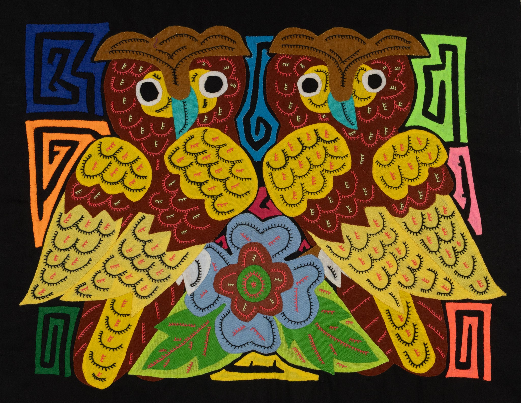 Fantasy Brown And Yellow Two Owl Bird Mola – TraderBrock