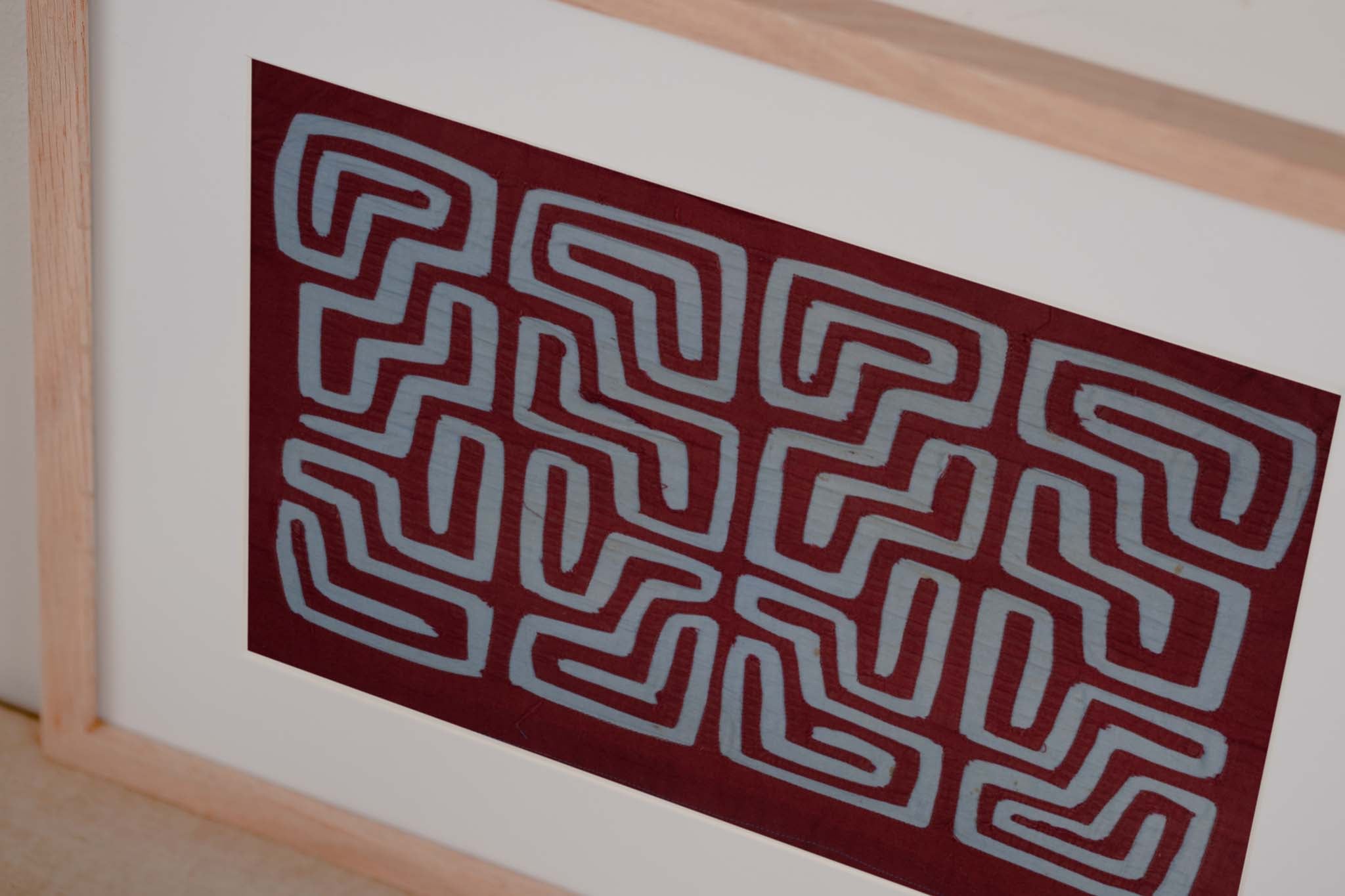 Maroon And Blue Critter In The Maze Machine Stitch Mola – TraderBrock